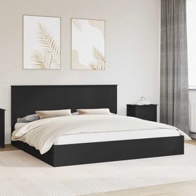 Postel s úložným prostorem Černá 200 x 200 cm Kompozitní dřevo 3411174