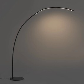Moderní oblouková lampa černá vč. LED s dotykovým stmívačem - Arlow