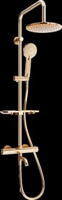 Mexen - KT40 sprchový set s termostatickou vanovou baterií Kai, růžová-zlatá, 779004093-60