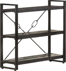 Knihovna se 3 policemi 90 x 30 x 80 cm masivní mangovník 320627