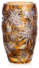Bohemia Crystal Broušená váza Amber 200mm