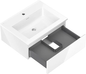 Mexen Orio, koupelnová skříňka 60 cm s umyvadlem Otis, 1 zásuvka, bílá lesklá, 91A10-06023-1-BF00-W18M00