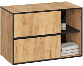 Skříňka pod umyvadlo VAMI W90 2SZ dub craft / černá