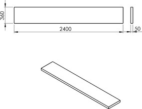 Sapho AVICE deska 240 x 36 cm aquamarine AV2466