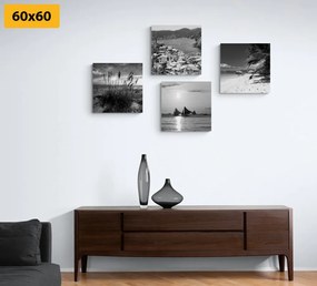 Set obrazů ráj na zemi v černobílém provedení Varianta: 4x 40x40