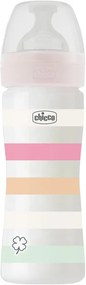 CHICCO Láhev kojenecká Well-being silikon 250 ml děvče