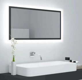 vidaXL LED koupelnové zrcadlo 90 x 8,5 x 37 cm akrylové [804937] Barva: šedá s vysokým leskem