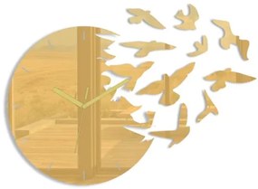 3D nalepovací hodiny Swallows zlaté