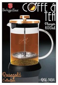 BERLINGERHAUS Konvička na čaj a kávu French Press 600 ml Rosegold collection BH-1494