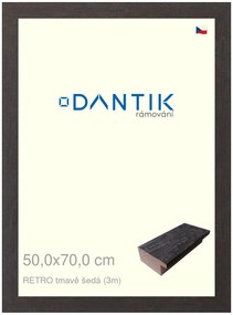 DANTIK rámeček 50x70 | RETRO tmavě šedá (Plexi Čiré)