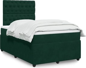 Box spring postel s matrací tmavě zelená 120x190 cm samet 3294595