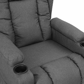 Polohovací křeslo světle šedé textil 339048