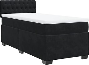Box spring postel s matrací černá 90x190 cm samet 3288494