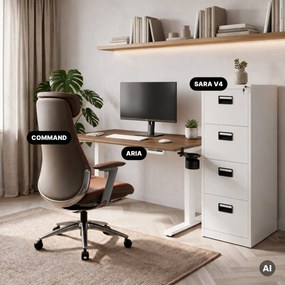 Elektrický stůl s nastavitelnou výškou ergonomický bílý/ořech,1200x600 mm: ARIA