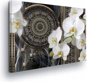 Obraz 100x75 Orchidej mandala zlato perly elegance luxus harmonie klid