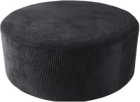 Černý manšestrový puf Leitmotiv Glam, 90 x 35 cm