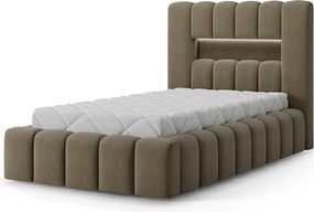 Eltap Čalouněná postel Lamica s úložným prostorem - dřevo Materiál a barva potahu: Nube 20 - světle hnědá, Rozměr: 90x200