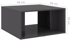 Konferenční stolky 4 ks šedé vysoký lesk 33x33x33cm dřevotříska - Default Title