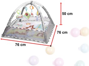 IK Hrací deka s balónky a příslušenstvím - šedá