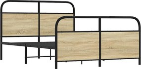 Kovový rám postele bez matrace dub sonoma 137x190 cm 3318647