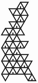 Walenty Kovový věšák do předsíně trojúhelníky 60x38cm černý