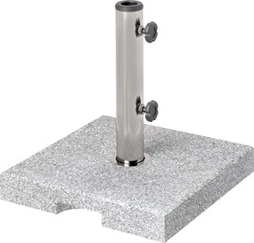 Outsunny Granitový stojan na slunečník 21 kg, čtvercový držák, závaží na slunečník, stojan pro slunečníky s průměrem tyče 32/38/48 mm, vhodný na balko
