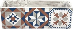 BETONOVÝ KVĚTINÁČ AZULEJOS 13X39,5X13,5 CM VÍCEBAREVNÁ