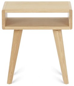 Benlemi Zaoblený dřevěný noční stolek na nožkách LUNA FLO Zvolte kvalitu dřeva: 1. Dubový masiv třídy A