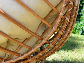 Přírodní pohodlné zahradní křeslo CLER ručně pletené z vrbového proutí Barva: Hnědá