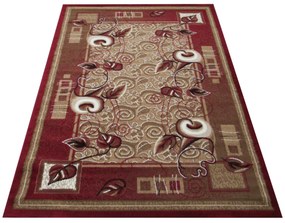 Kusový koberec BCF Alfa 11 Květy červený Rozměr: 80x150 cm