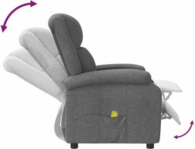 Masážní křeslo tmavě šedé textil 340937