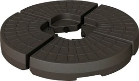 Stojan na slunečník naplnitelný 17 kg vody nebo 25 kg písku z HDPE v kávové barvě 100x100x10,5 cm pro slunečníky | Aosom.de