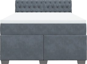 Box spring postel s matrací tmavě šedá 140x200 cm samet 3288637