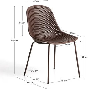 Hnědá kovová zahradní židle Quinby – Kave Home