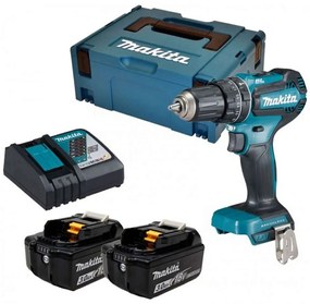 Makita - 18V AKU vrtací šroubovák s příklepem, 2x aku 3,0 Ah LXT, nabíječka DHP485RFJ