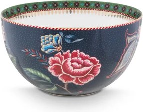 Pip Studio Berry Blues miska Ø 18cm, modrá (Mísa z tenkostěnného porcelánu na salát nebo špagety)
