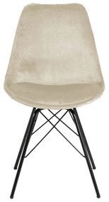 Čalouněná židle v industriálním stylu Velur Béžová FLYS