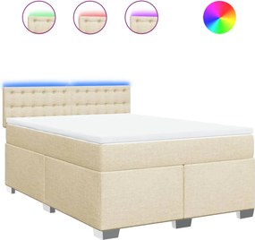Box spring postel s matrací krémová 160x200 cm textil 3288258