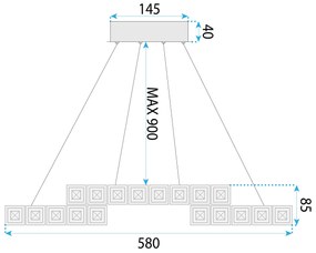 Toolight Toolight, LED křišťálové závěsné svítidlo APP1556-CP, chromová, OSW-05178