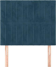 Čelo postele tmavě modré 90x5x118/128 cm sametové 3116610