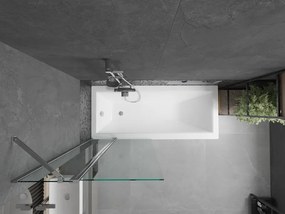 Mexen Flip, vanová zástěna 1-křídlová 80 x 150 cm, otočné křídlo, 6 mm čiré sklo, chromový profil, 894-080-101-01-00
