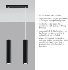 Černé kovové závěsné svítidlo Castro – Sollux