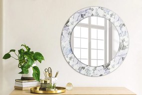 Kulaté dekorativní zrcadlo na zeď Modré růže fi 50 cm