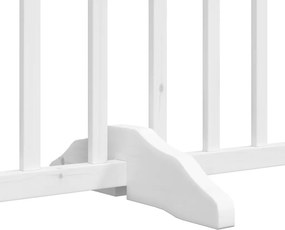 Zábrana pro psy s dvířky skládací 9 panelů bílá 450 cm topol 3155706