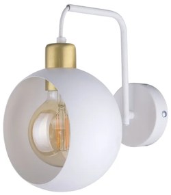 TK LIGHTING Nástěnné svítidlo - CYKLOP 2740, 230V/15W/1xE27, bílá/zlatá