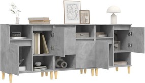 Příborníky 3 ks betonově šedé 60 x 35 x 70 cm kompozitní dřevo 3185739