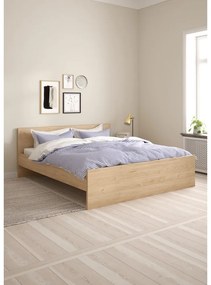 Dvoulůžková postel v dekoru dubu bez roštu 180x200 cm v přírodní barvě Naia – Tvilum
