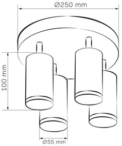 LED RGBW Stmívatelné koupelnové bodové svítidlo TURYN 4xGU10/6,5W/230V IP44 bílá