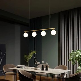 Toolight, Závěsná lampa Zlaté skleněné koule 4ks APP675-4CP, OSW-06200