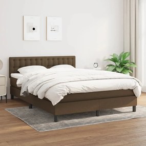 Box spring postel s matrací tmavě hnědá 140x200 cm textil,  3140380
